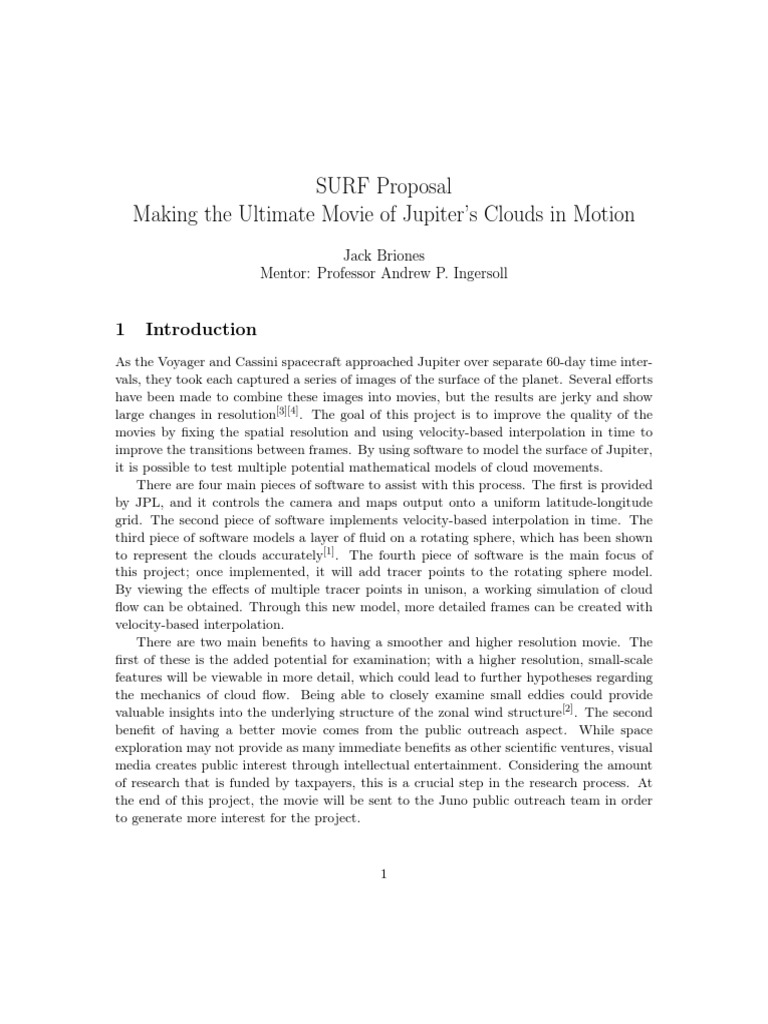 Surf Proposal | PDF | Jupiter | Simulation