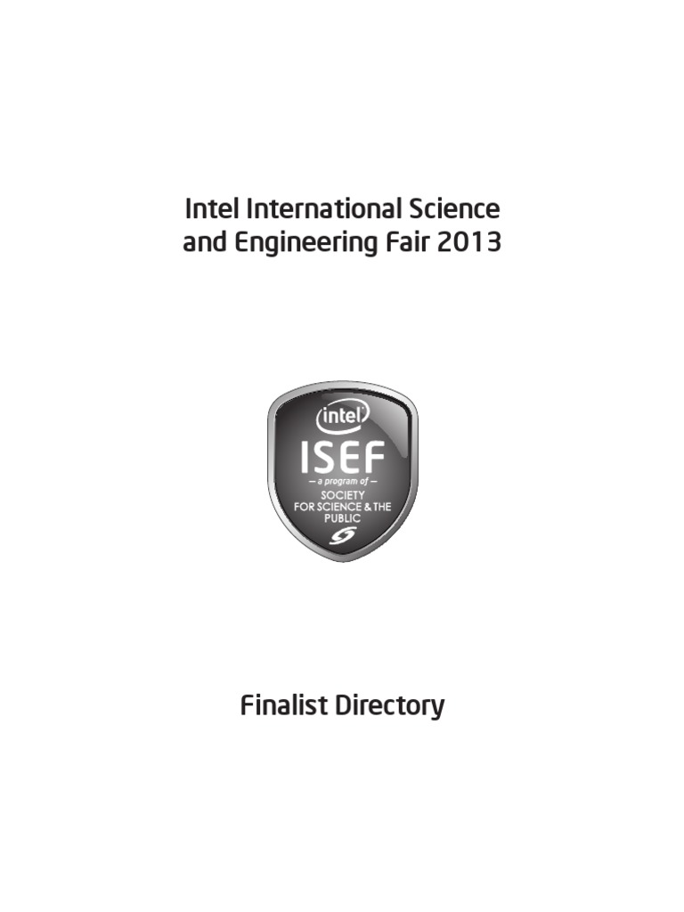 Intel ISEF 2013 Finalist Directory | PDF | Engineering | Science