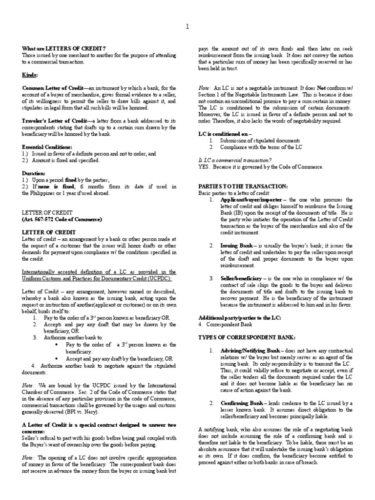 An In-Depth Explanation of Letters of Credit: Their Types, Essential ...