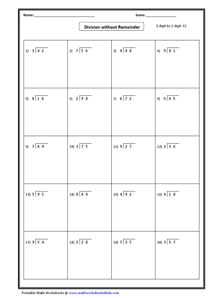 Long-Division Noremainder-2by1-1 | PDF