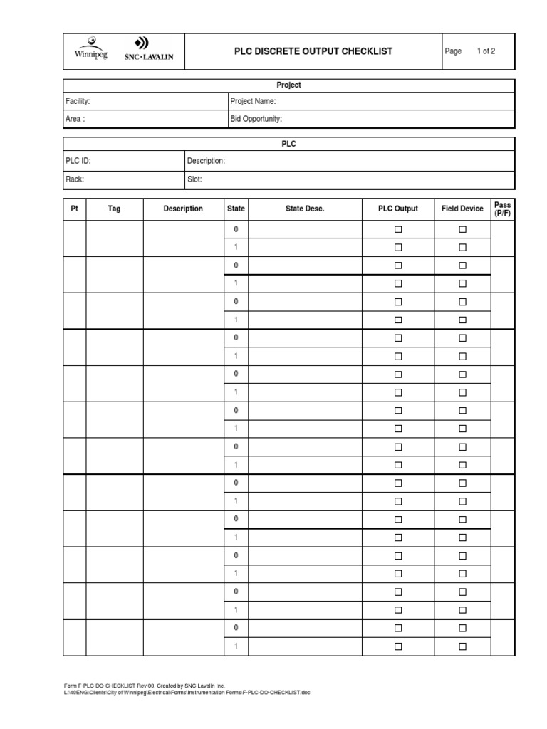 Instrumentation Forms | PDF | Programmable Logic Controller ...
