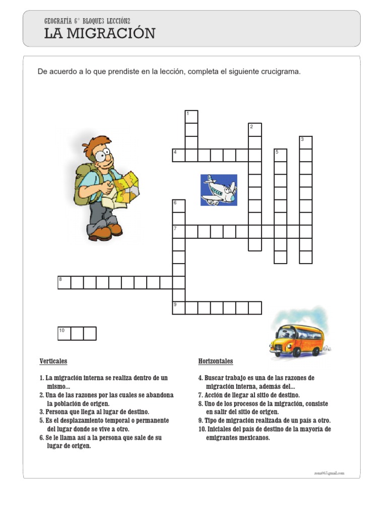 Hojas De Trabajo Sobre Inmigración, Cuarto Grado