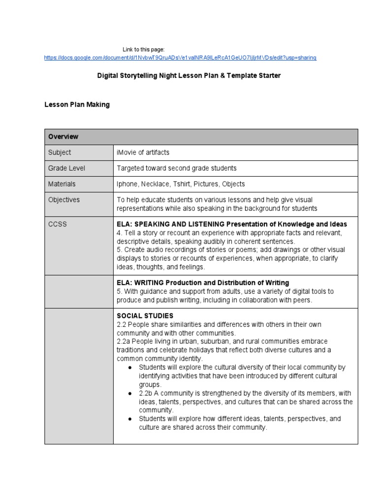 iMovie Project for Second Graders | PDF | Lesson Plan | Communication