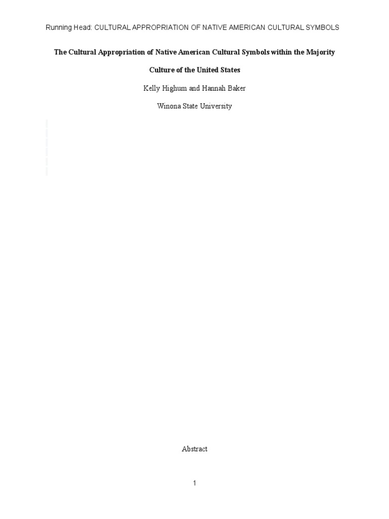 Native American Cultural Appropriation Analysis | PDF | Native ...