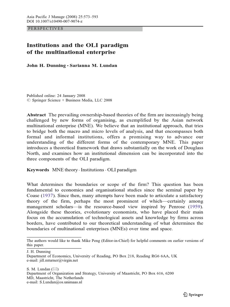 Oli Paradigm | PDF | Institution | Economics