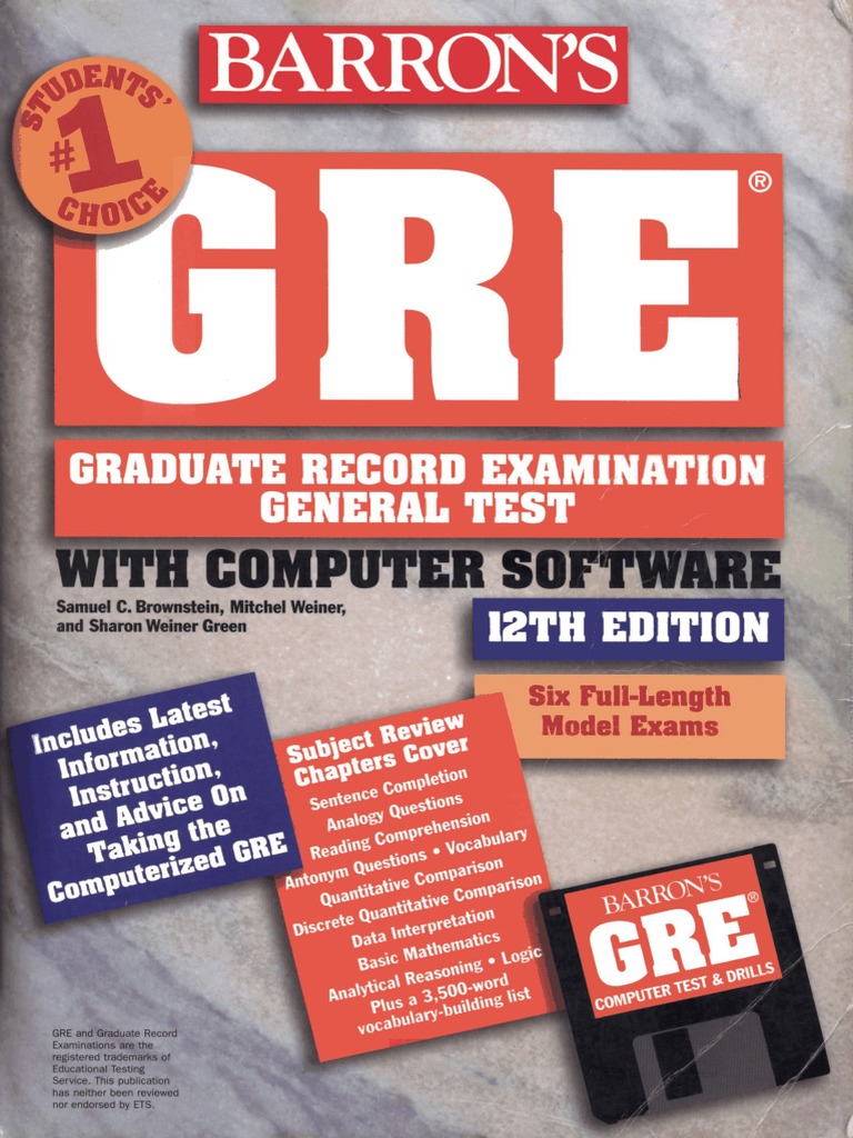 GRE-Barron's GRE (12th Edition) | PDF
