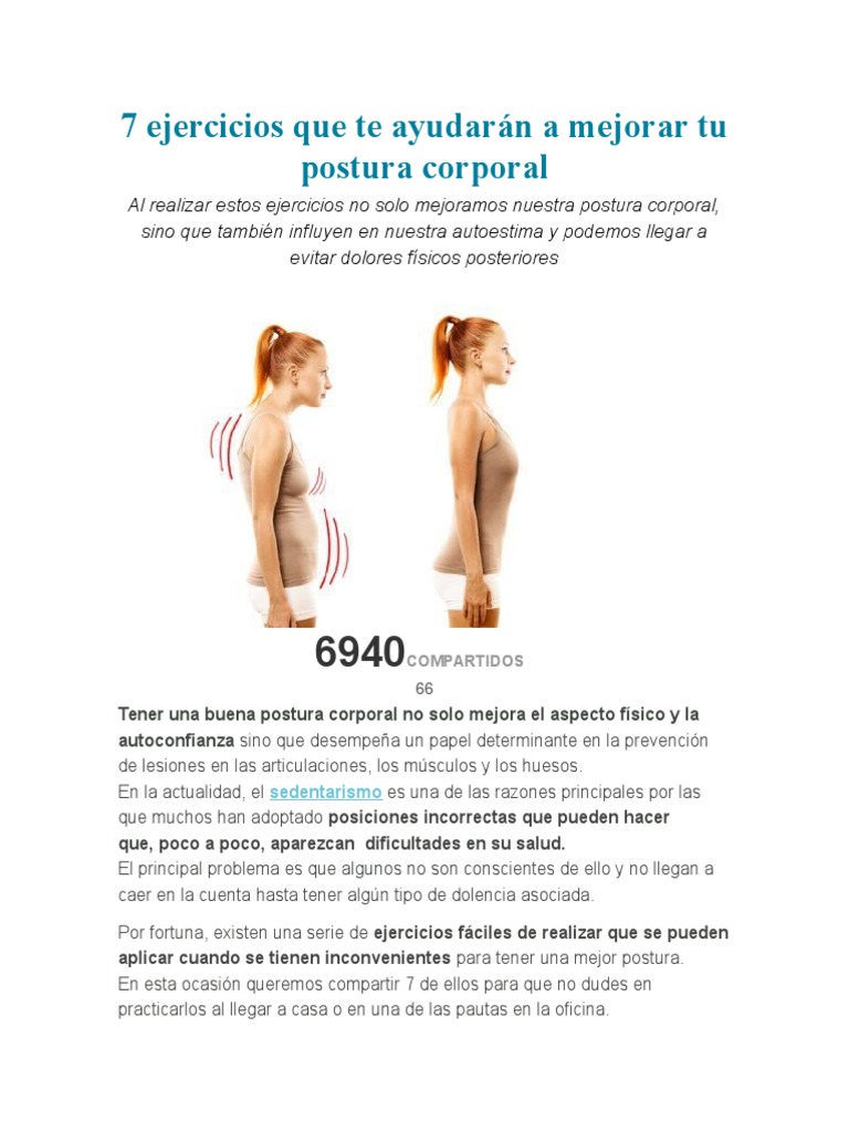 7 Ejercicios Que Te Ayudarán A Mejorar Tu Postura Corporal