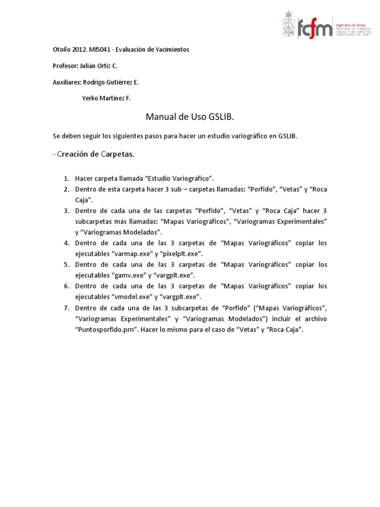 Manual Gslib | PDF | Software utilitario | Software de la aplicacion