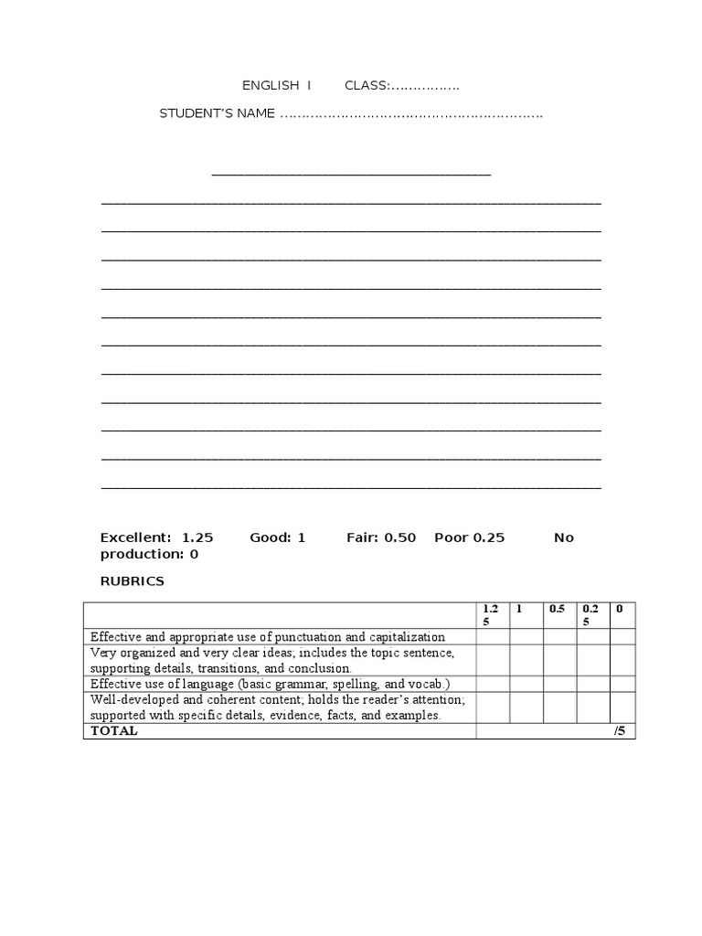 Writing Level 1 | PDF | Foreign Language Studies