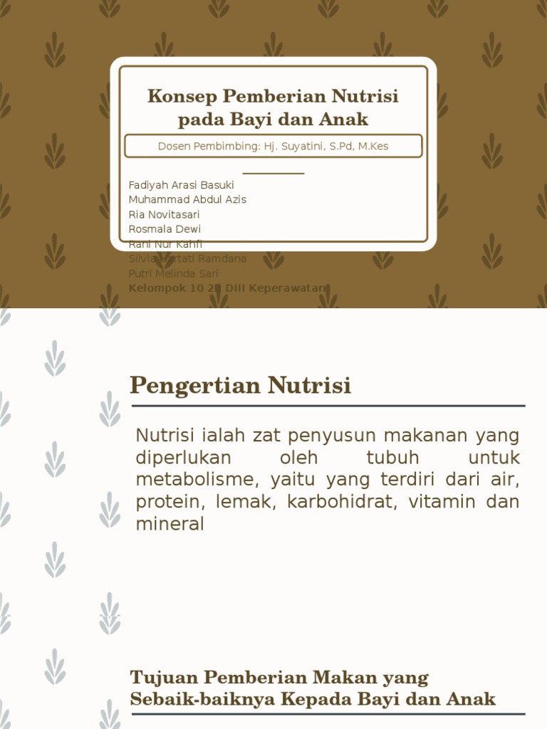 Nutrisi Pada Bayi Dan Anak, OGT Dan NGT | PDF | Kesehatan Holistik ...