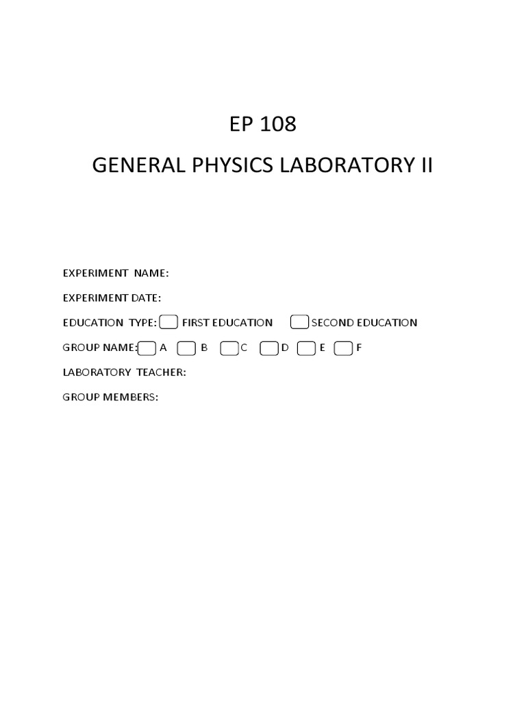 General Physics Lab II Experiment Guide | PDF