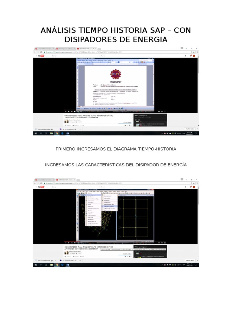 Analisis Tiempo-Historia Sap - Con Disipadores de Energia | PDF