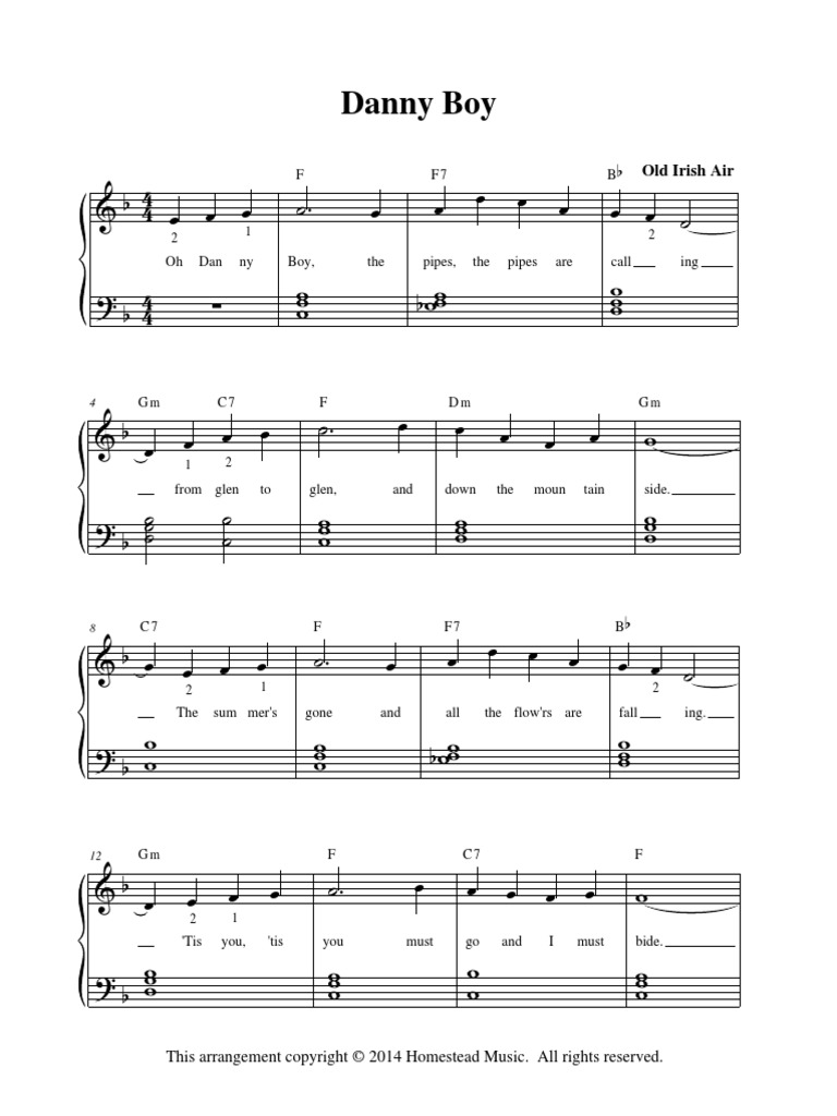 Danny Boy - Piano Solo | Danny Boy | Folk Songs