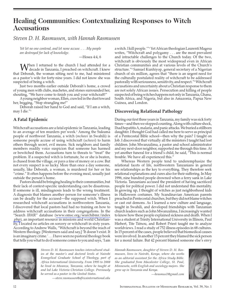 Steven and Hannah Rasmussen - Healing Communities - Contextualizing ...