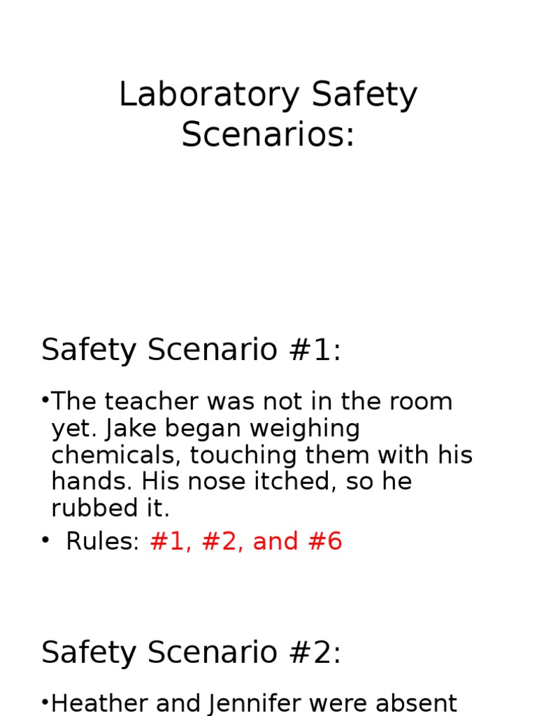 Lab Safety Scenarios and Guidelines | PDF
