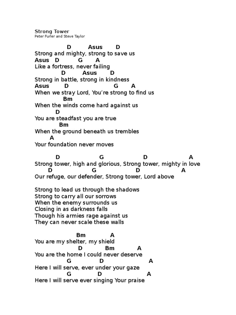 Strong Tower: Peter Furler and Steve Taylor | PDF