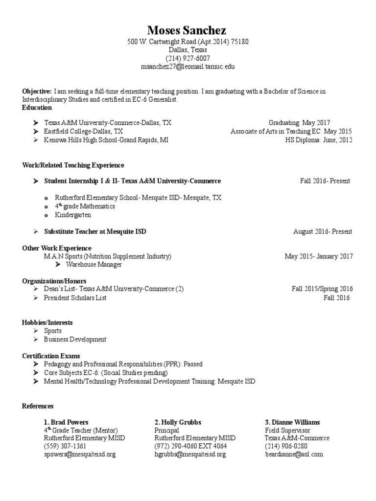 Moses Sanchez Resume | PDF