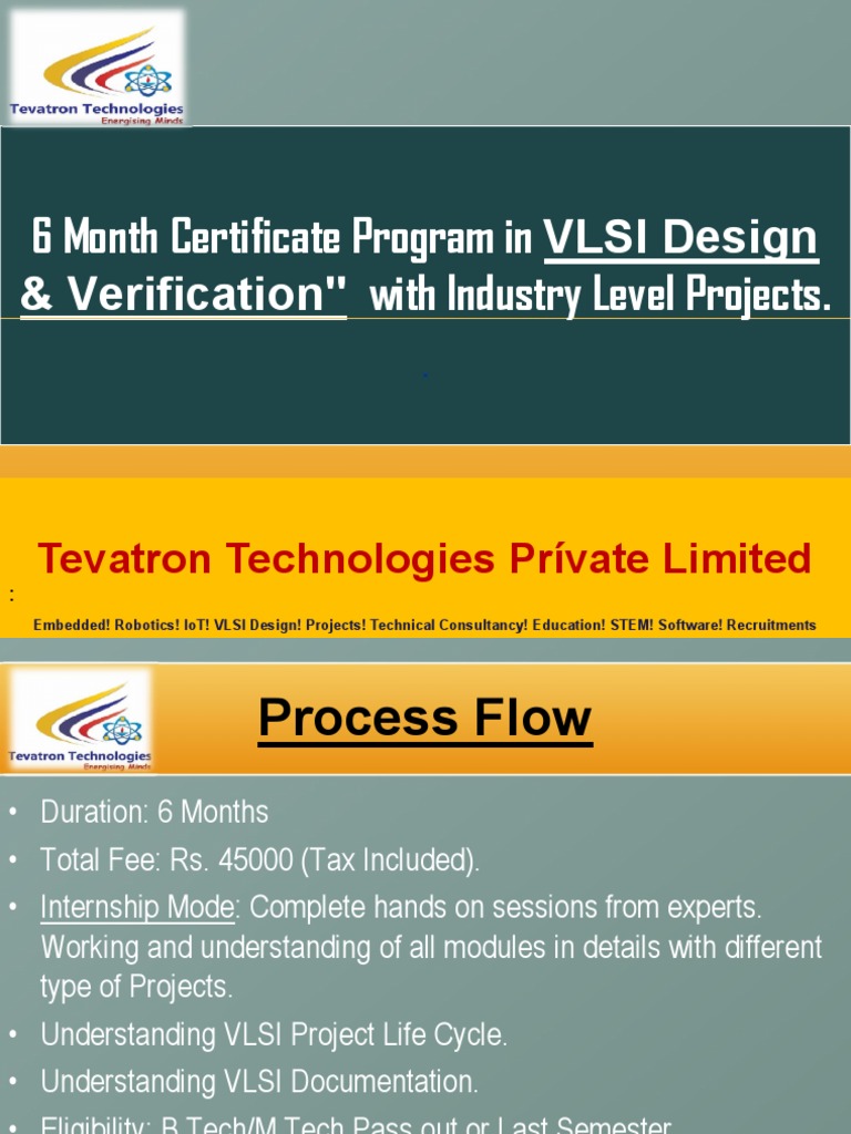 6 Months Electronics VLSI Design Verification | Hardware Description Language | Logic Synthesis ...