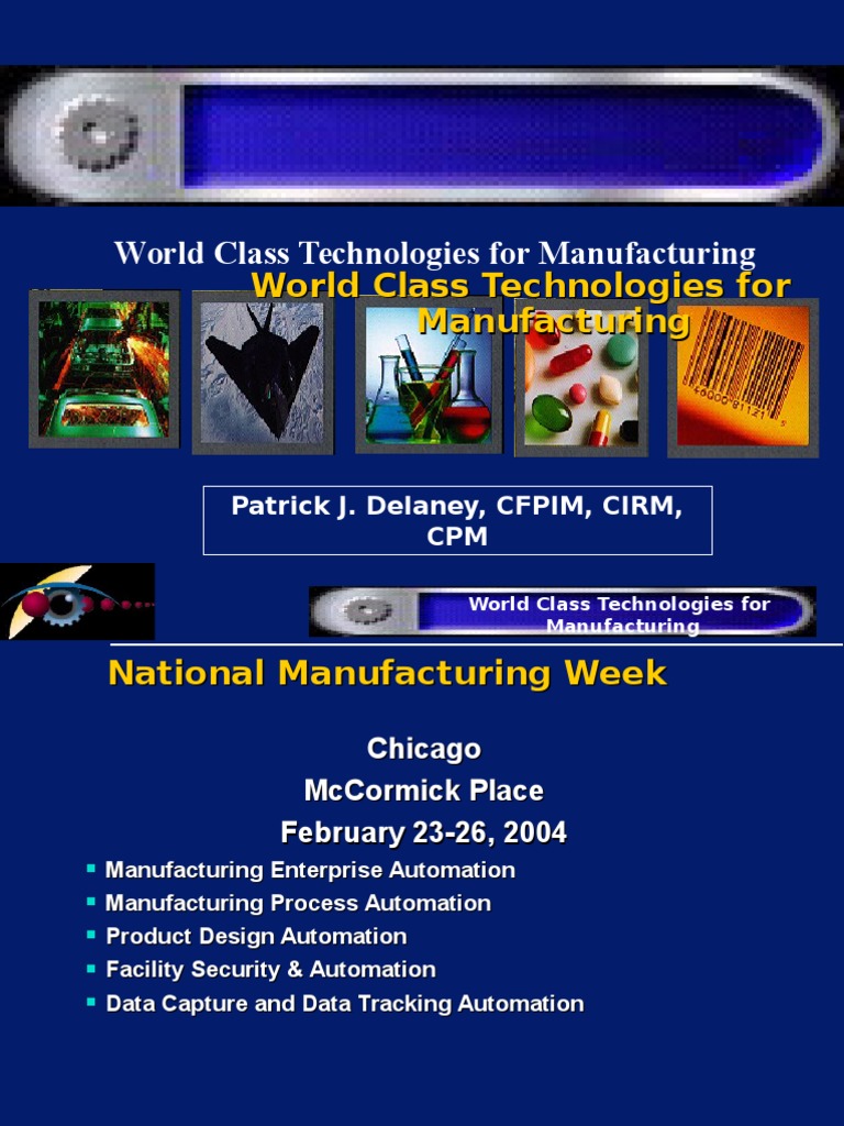 World Class Technologies For Manufacturing | PDF | Barcode | Automation