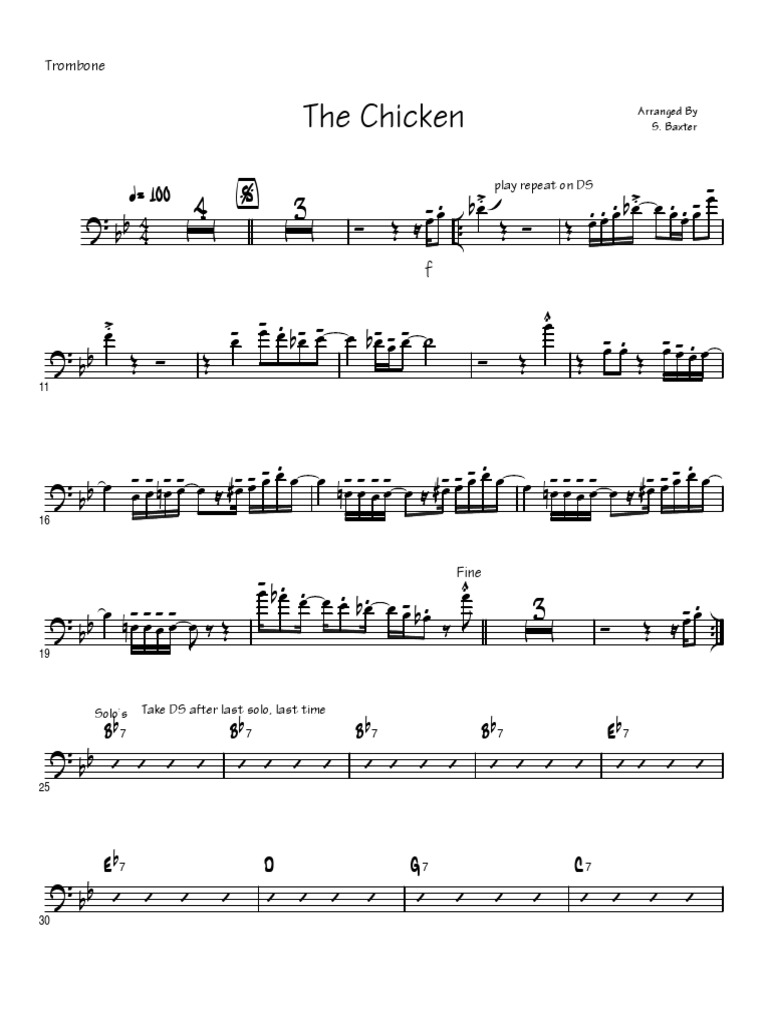 The Chicken - Trombone | PDF