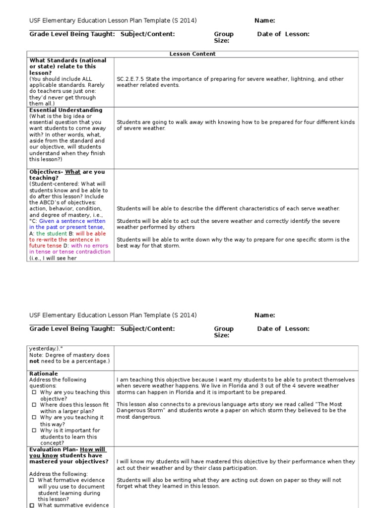 Science Prepare For Severe Weather Lesson Plan | PDF | Lesson Plan ...
