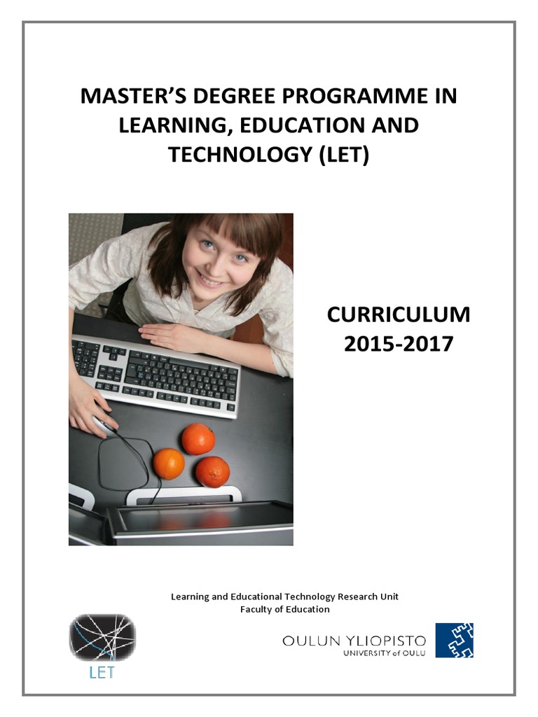 Masters Programme LET | PDF | Educational Technology | Master's Degree