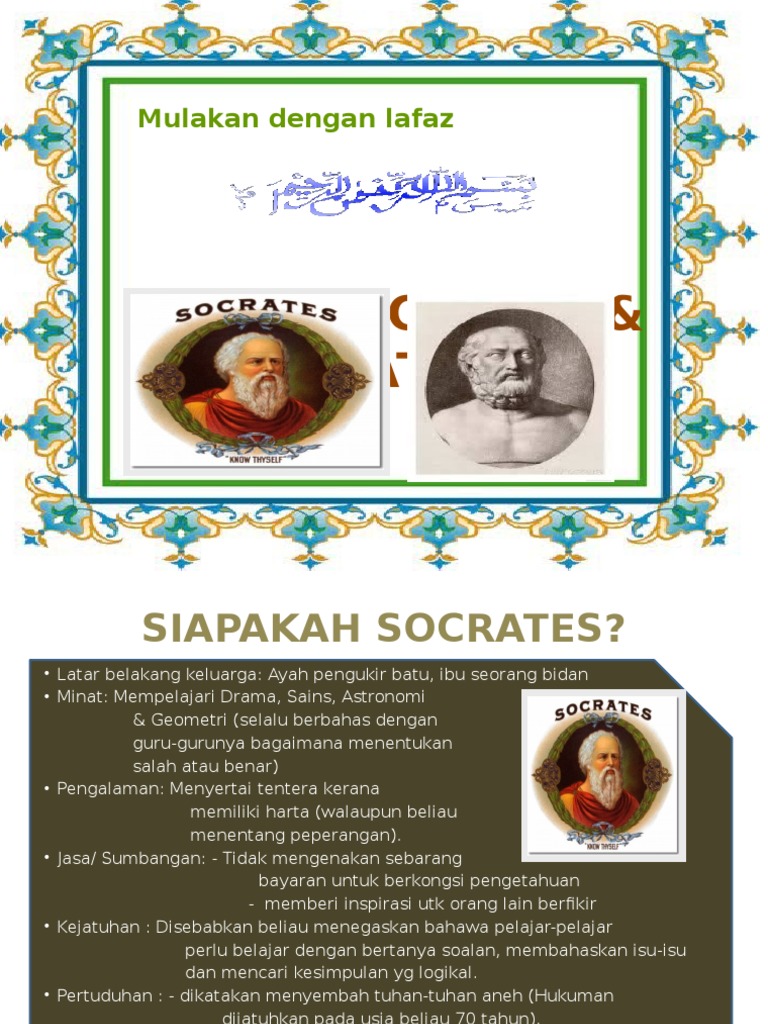 Socrates & Plato: Falsafah dan Pendidikan | PDF