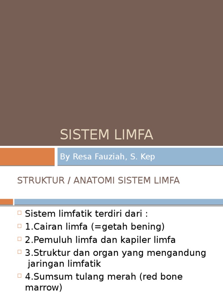 Sistem Limfa | PDF | Sains & Matematika
