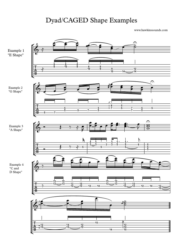 Hendrix-Style Dyad CAGED Shapes | PDF