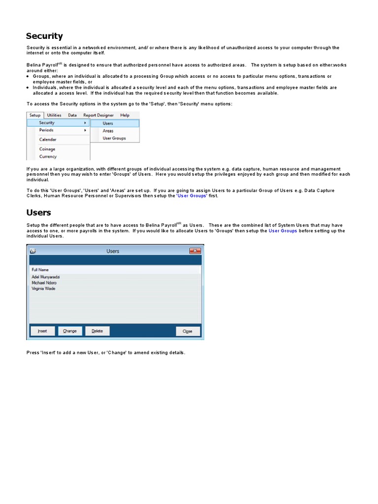 Security: 'User Groups' | PDF | Password | Security
