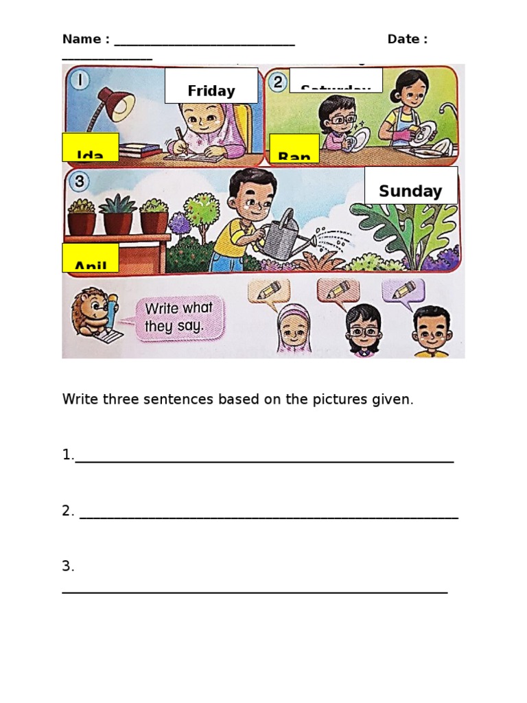 Writing Worksheet Year 1 | PDF