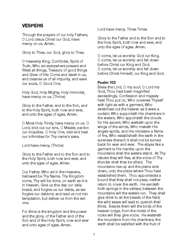 Vespers.pdf | Mercy | Catholic Church