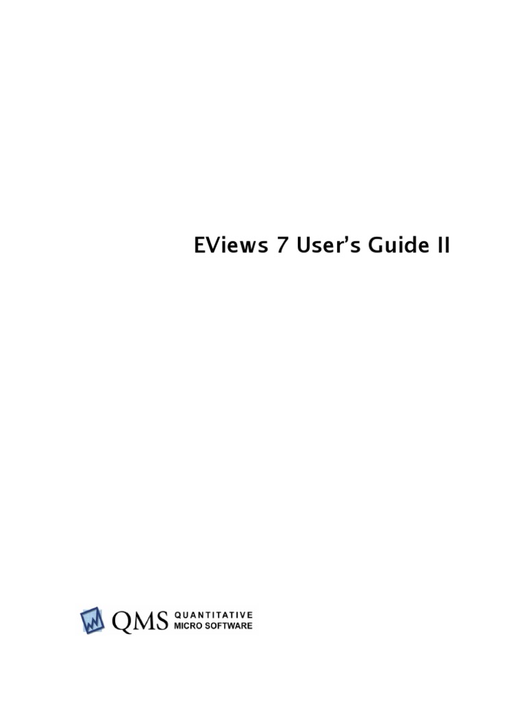 Eviews User Guide 2 | PDF | Regression Analysis | Errors And Residuals