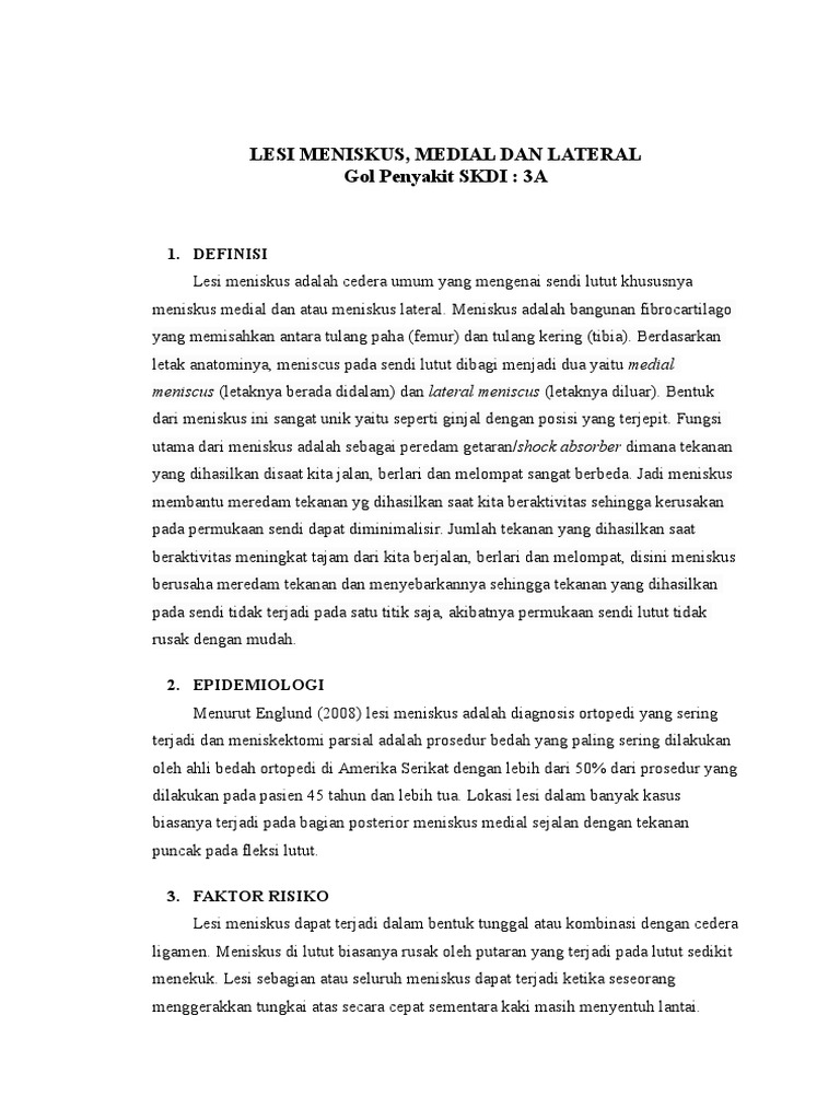 LESI MENISKUS | PDF