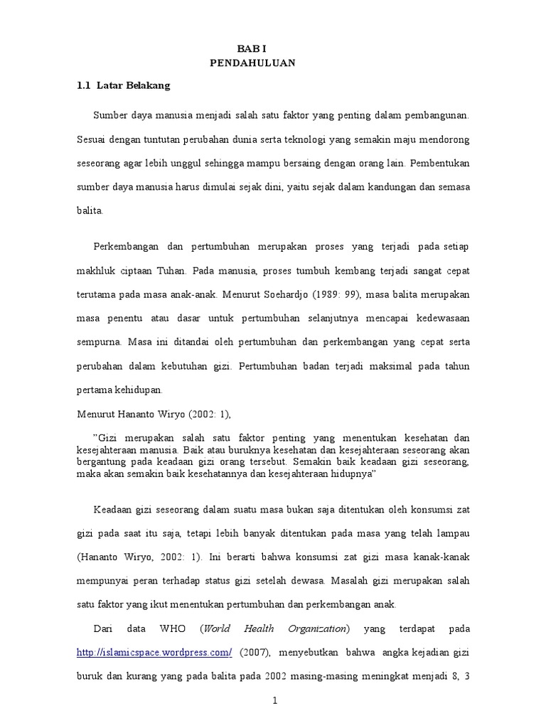 Contoh Proposal Skripsi Tentang Gizi | PDF