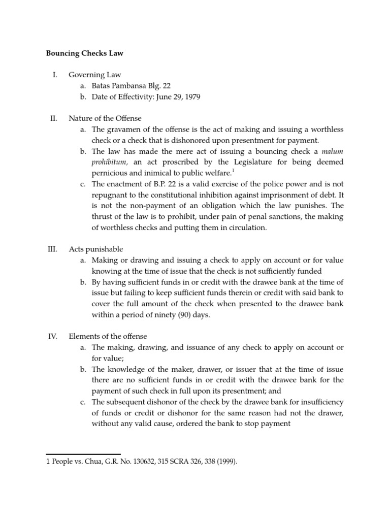 Bouncing Checks Law | PDF | Fraud | Cheque