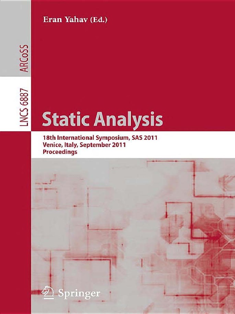 Static Analysis SAS 2011 | PDF | Statistical Inference | Vertex (Graph ...