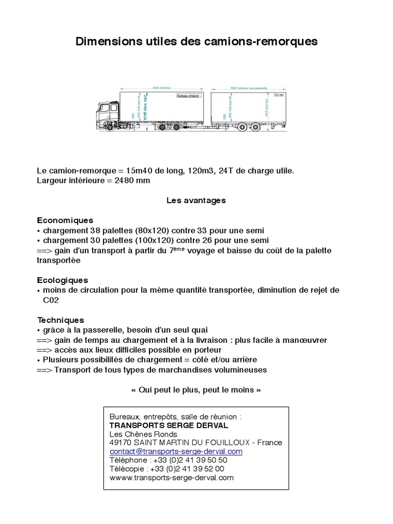 Dimensions Camions-Remorques PDF | PDF