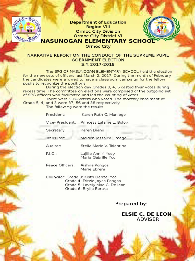 Narrative Report (SPG) | PDF