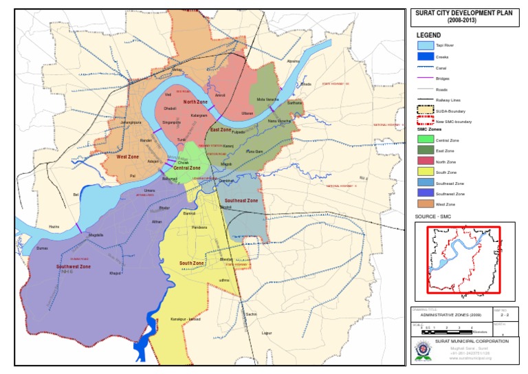Surat City Administrative Zone Map | PDF | Road Transport | Transport