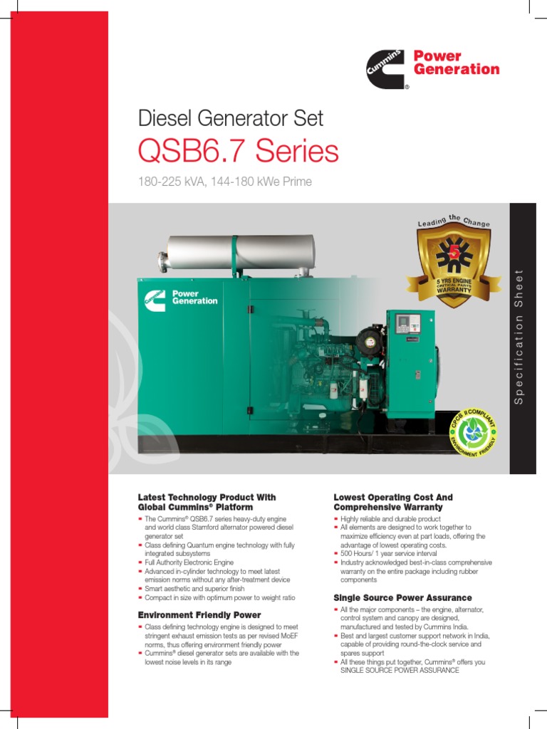 DG 180 - 225 kVA | PDF | Diesel Engine | Engines
