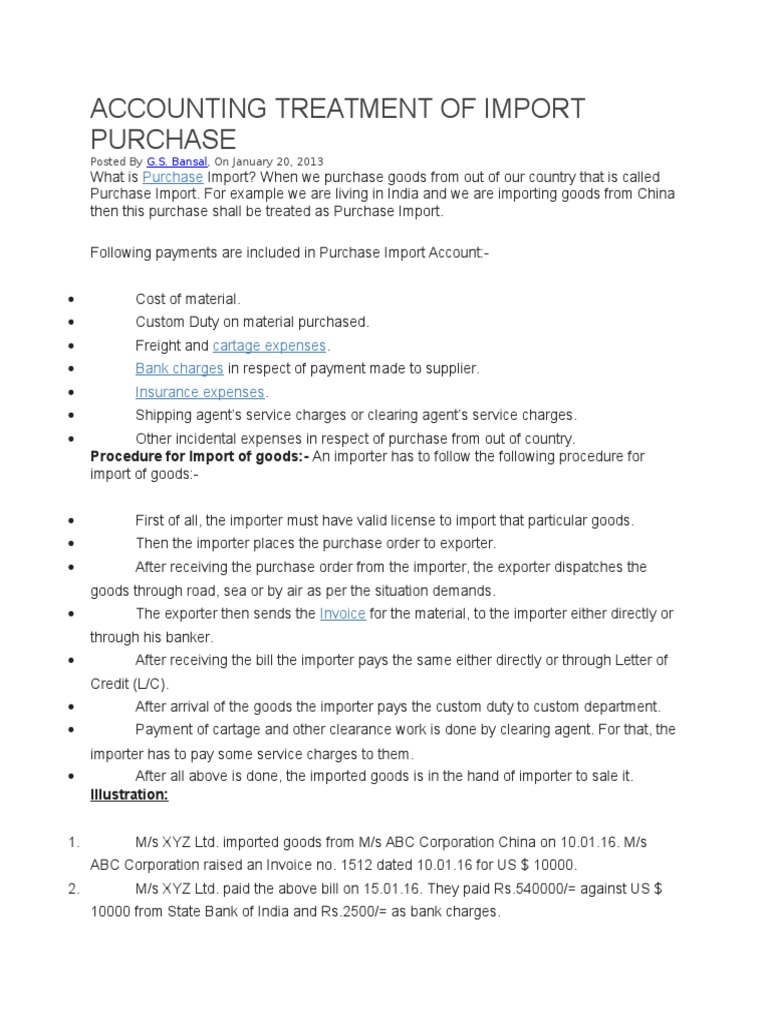 Accounting for Import Purchases: A Step-by-Step Guide to Recording ...