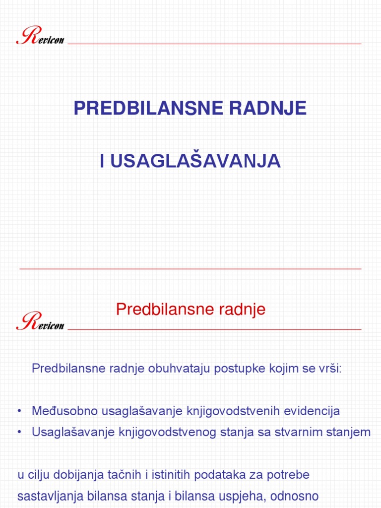02 Predbilansne Radnje | PDF