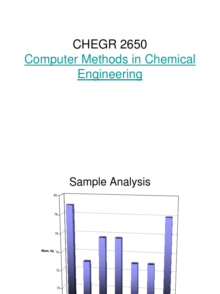 CHEGR 2650: Computer Methods in Chemical Engineering | PDF | Normal ...