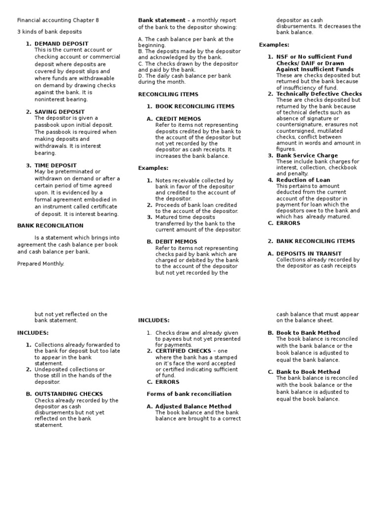Financial Accounting Chapter 8 | PDF | Deposit Account | Cheque