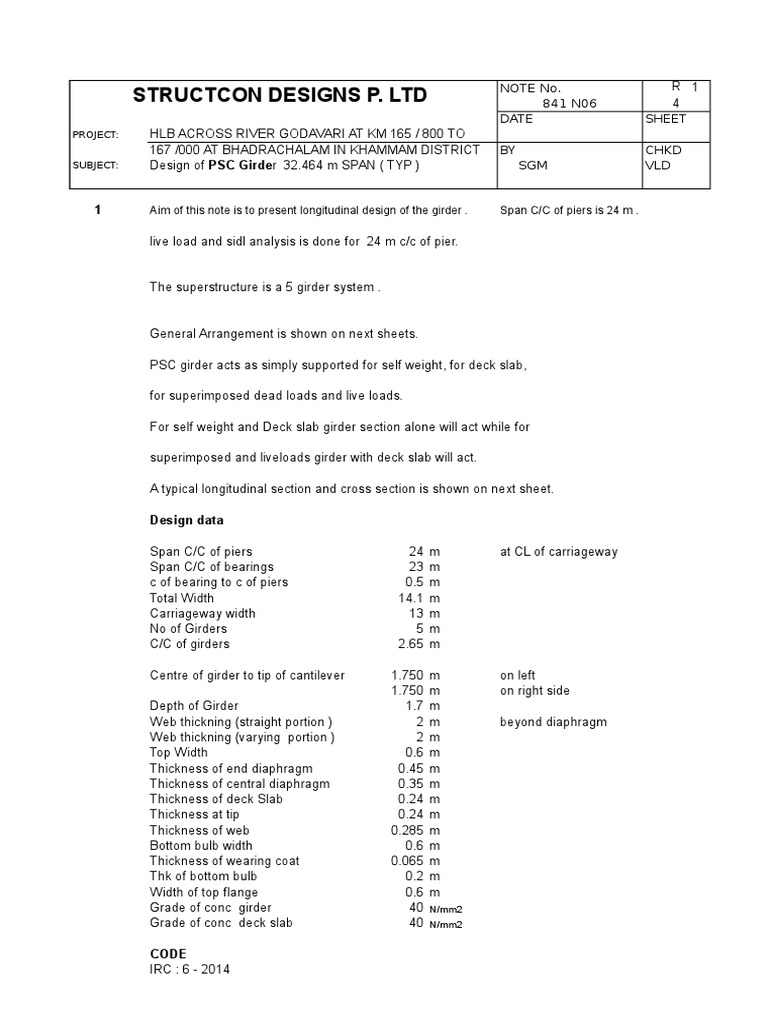 PSC Design | PDF | Civil Engineering | Structural Engineering
