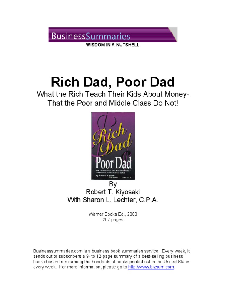 Rich Dad Poor Dad-Summary2 PDF | PDF | Rich Dad | Taxes