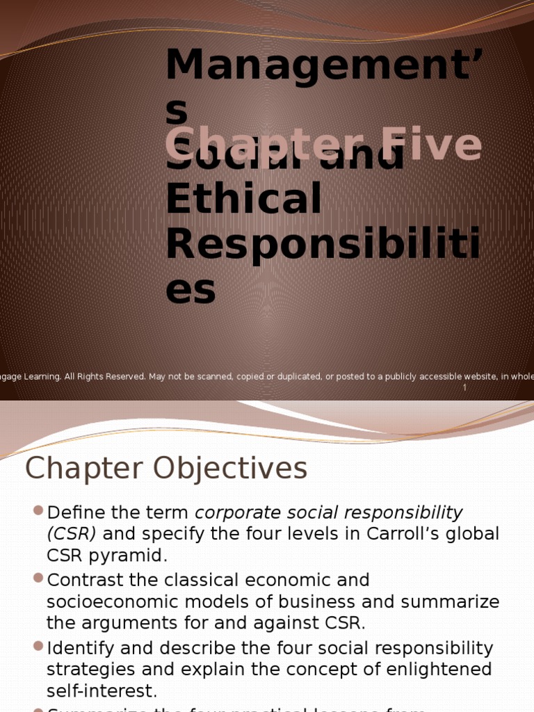 CHP 5 Managements Social and Ethical Responsibilities | PDF | Corporate ...