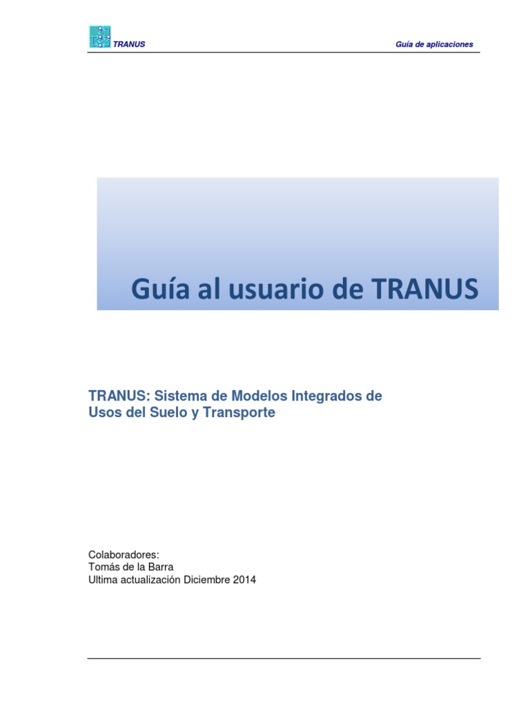 Cómo iniciar una aplicación de TRANUS desde cero | PDF | Transporte ...