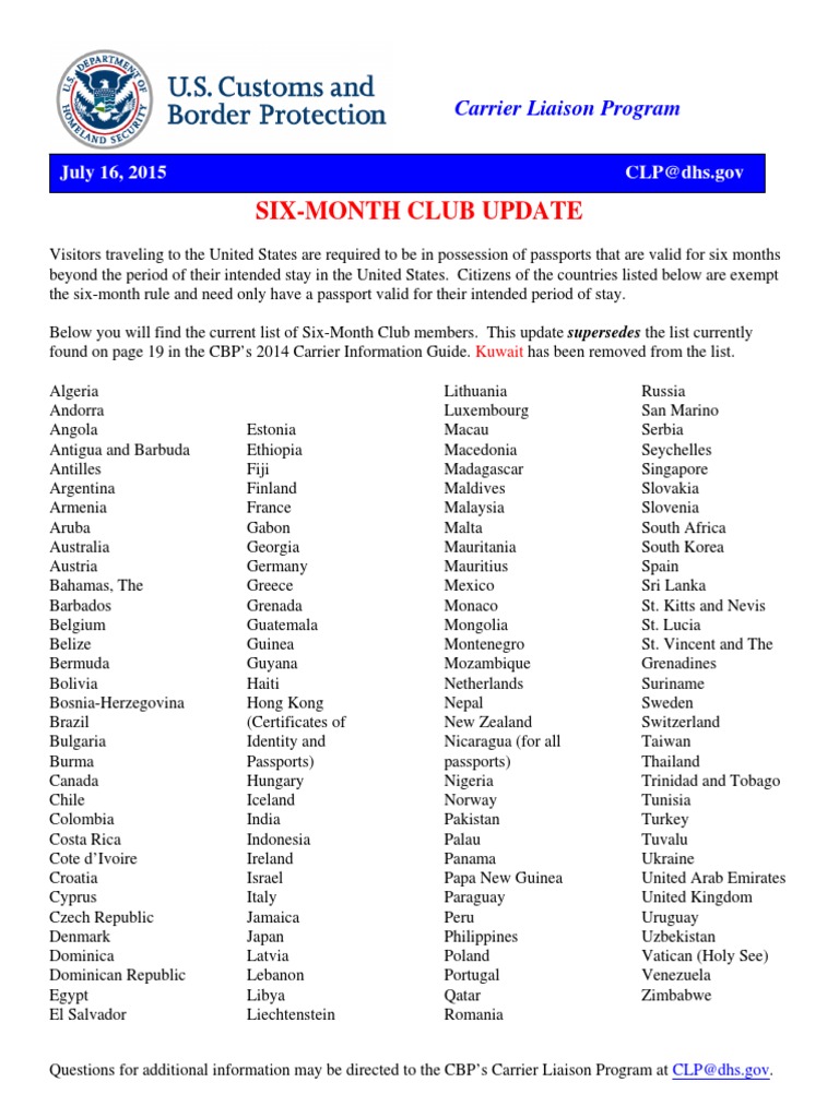 Six-Month Club Passport Update | PDF | Passport | Nationality Law